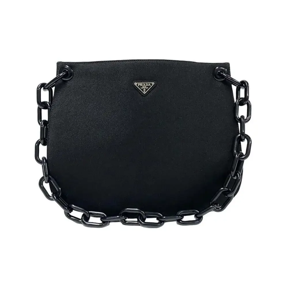 Prada | Bags | Prada Black Canvas Shoulder Bag | Poshmark